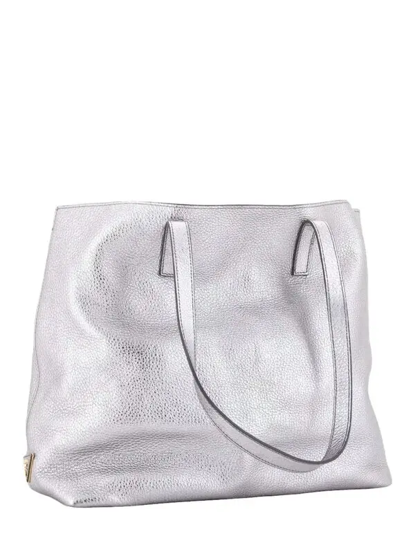 Prada Vitello Daino Medium Tote Bag - Silver