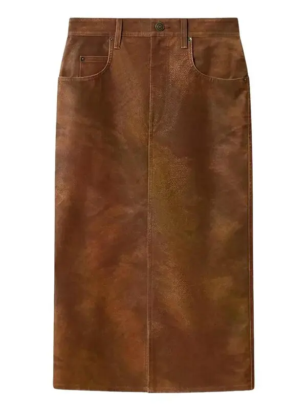 MARANT ETOILE Crinkled Effect Midi Skirt - Brown