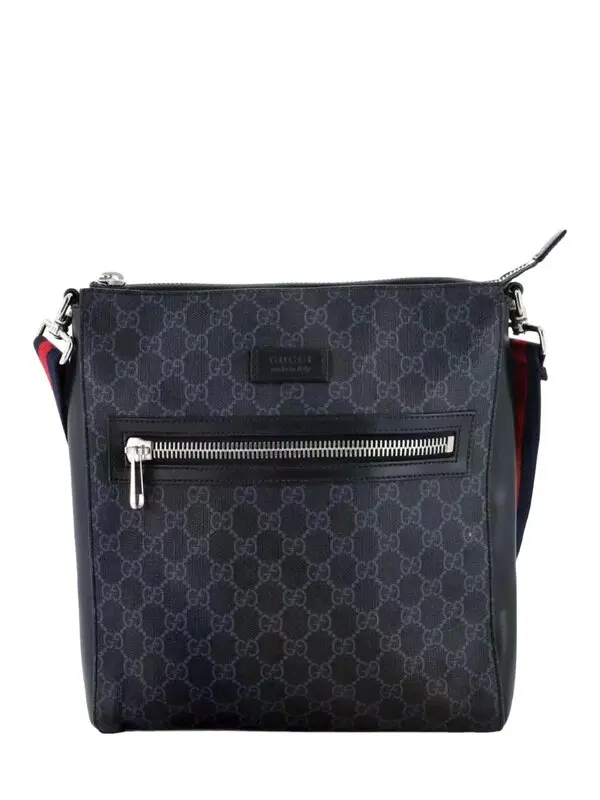 Gucci Gg Coated Canvas Messenger Bag - Black