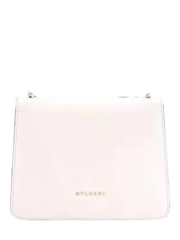 BVLGARI Serpenti Forever Embellished Leather Shoulder Bag - White