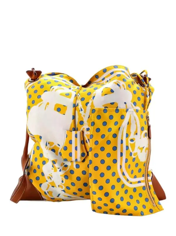 Hermès Silky City Bag Printed Silk And Leather Pm Crossbody Bag - Blue