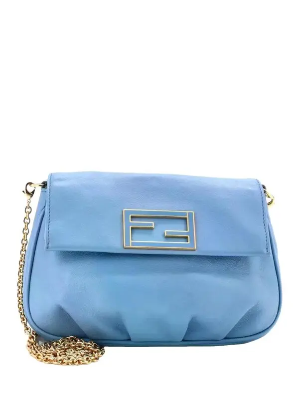 Fendi Leather Crossbody Bag - Blue