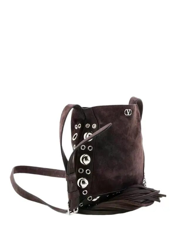 Valentino Garavani Studded Leather Shoulder Bag - Brown