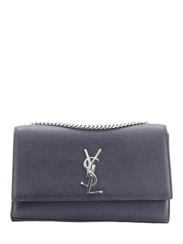 Saint Laurent Classic Monogram Grainy Leather Medium Crossbody Bag - Black