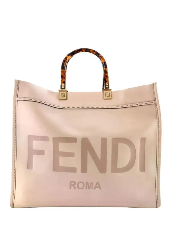Fendi Sunshine Shopper Leather Medium Tote Bag - Neutrals