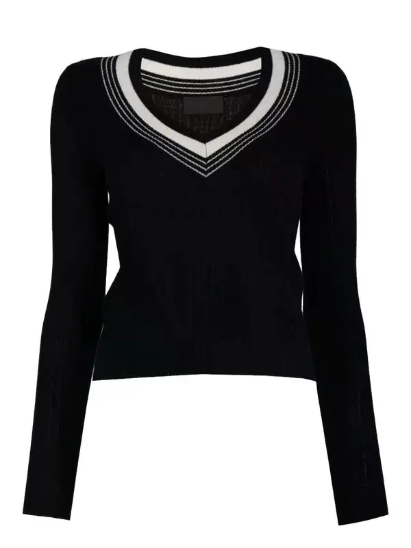 NILI LOTAN Aziel Ribbed Knit Sweater - Black