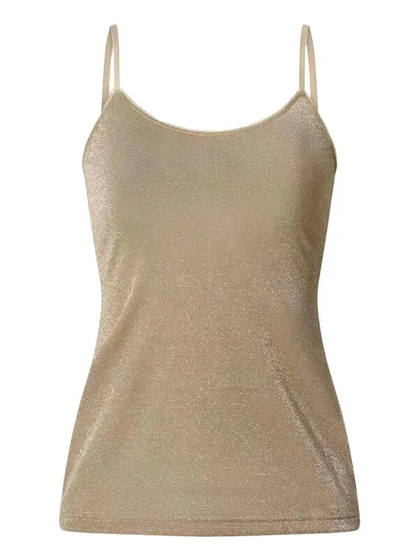 Momoni Airelle Lurex-jersey Top - Neutrals