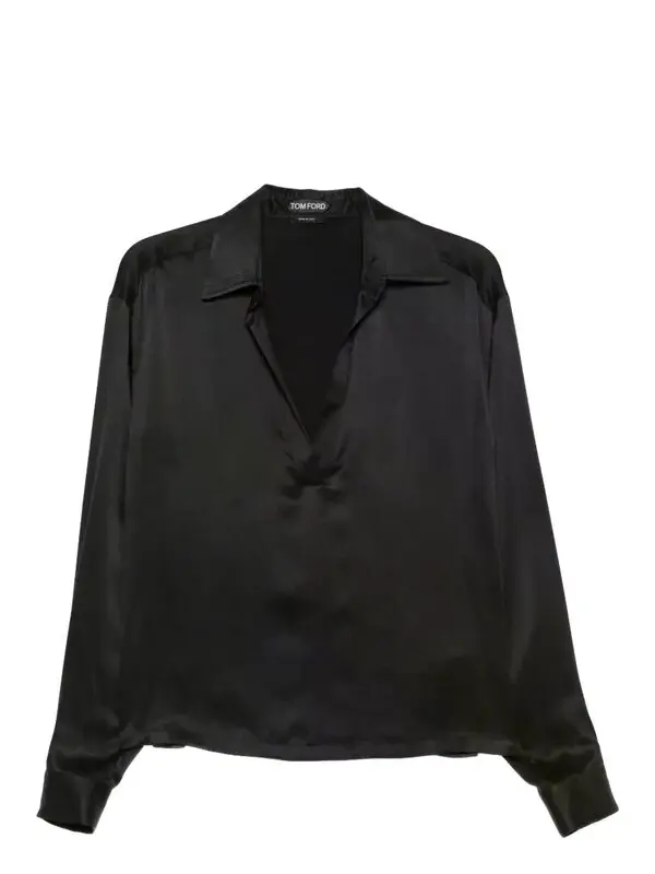 TOM FORD V-neck Silk Blouse - Black