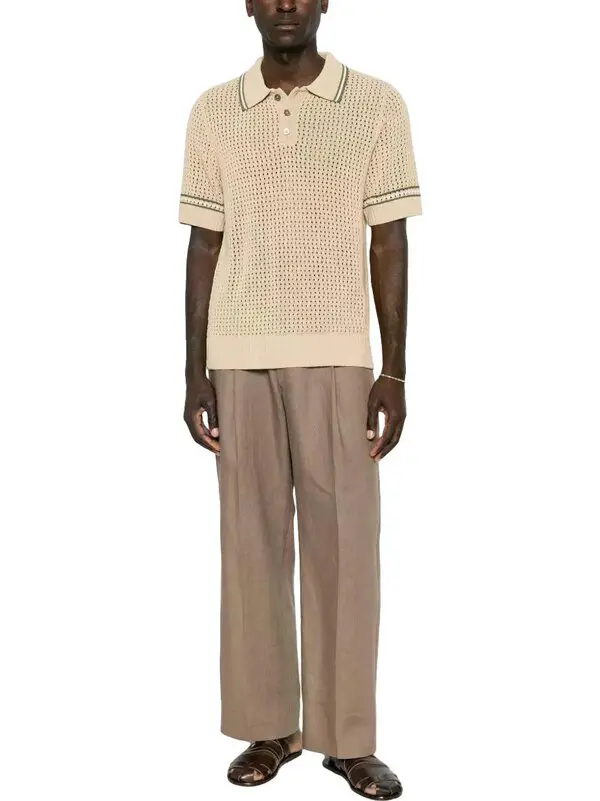 CHE Bennett Knitted Polo Shirt - Neutrals