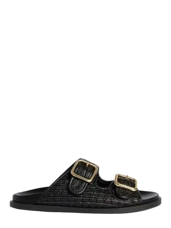 Momoni Raffia Buckle-fastening Sandals - Black