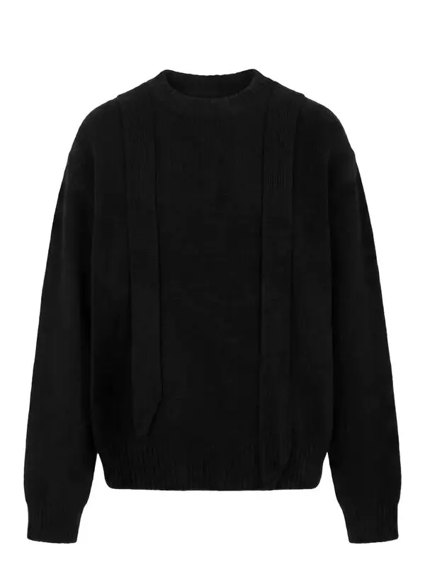 Sacai Panelled Wool Jumper - Black