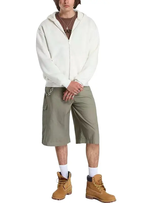 KARL KANI Zip-up Hoodie With Embroidered Logo And Graphic Print - Neutrals
