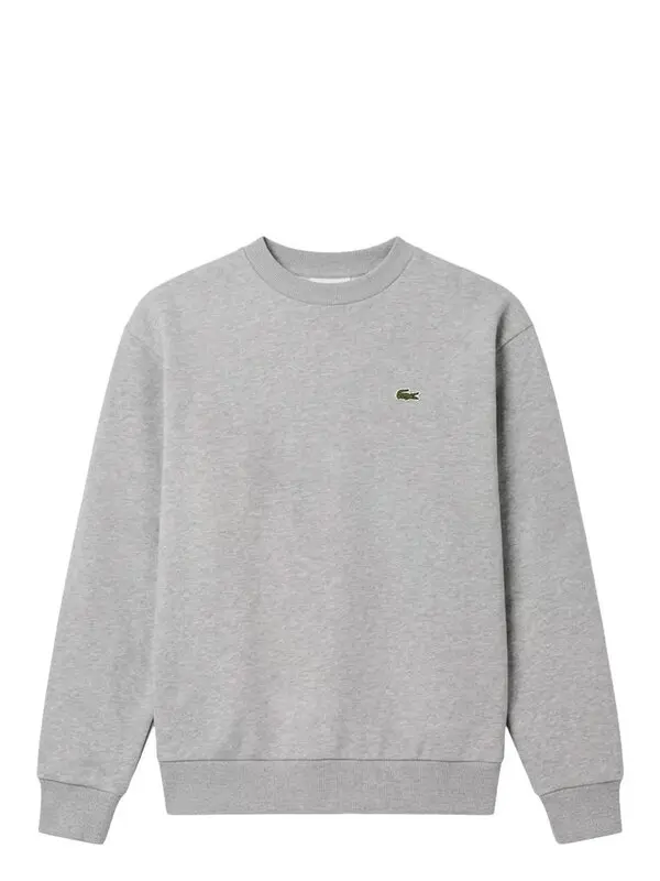 Lacoste Logo Patch Crewneck Sweater - Grey