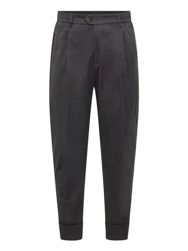 HOSIO Pleated Turn-up-hem Trousers - Blue