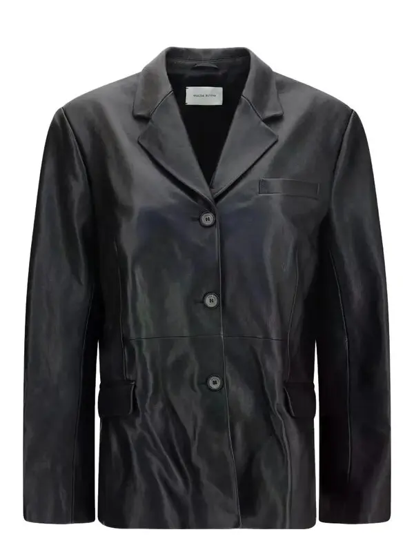 Magda Butrym Single-breasted Leather Blazer - Black