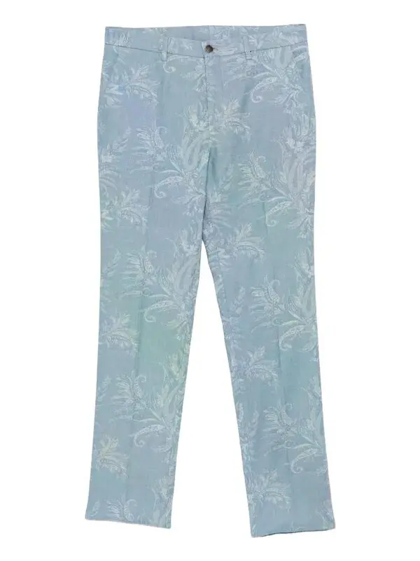 Etro Paisley Print Tailored Trousers - Blue