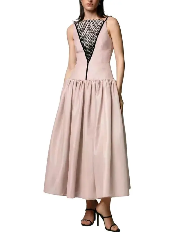 NAFSIKA SKOURTI Crystal-embellished Lattice Dress - Pink