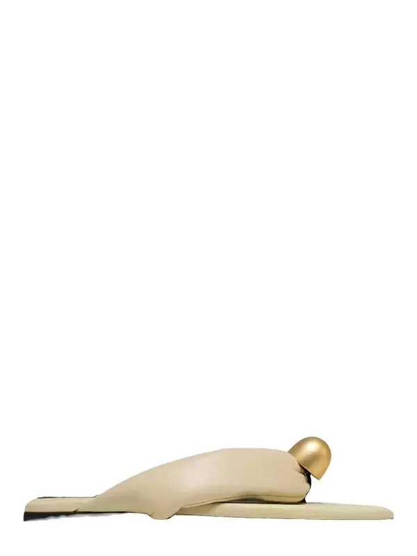 VANDA NOVAK Florence Bead-embellished Sandals - Neutrals