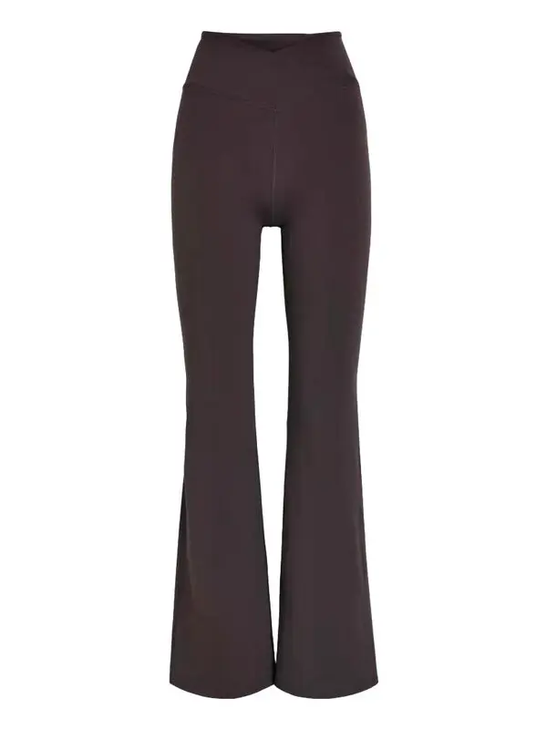 TALA Cross-waist Flared Yoga Pants - Brown