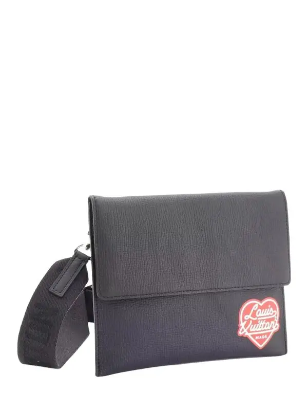 LOUIS VUITTON Trio Messenger Pouch Monogram Denim And Taurillon Leather Clutch Bag - Black