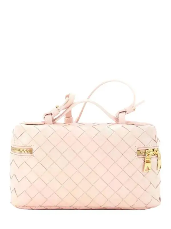 Bottega Veneta Intrecciato Leather Vanity Case Crossbody Bag - Pink