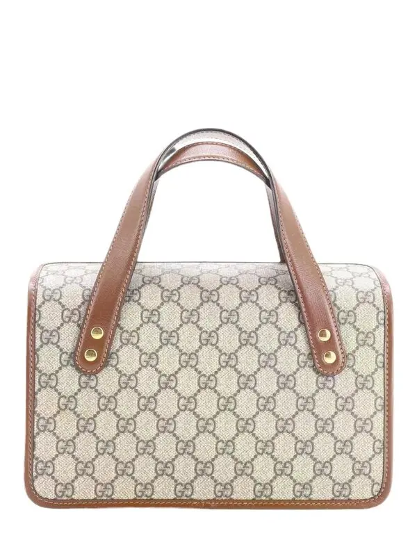 Gucci Horsebit 1955 Boston Bag Gg Coated Canvas Small Satchel - Brown