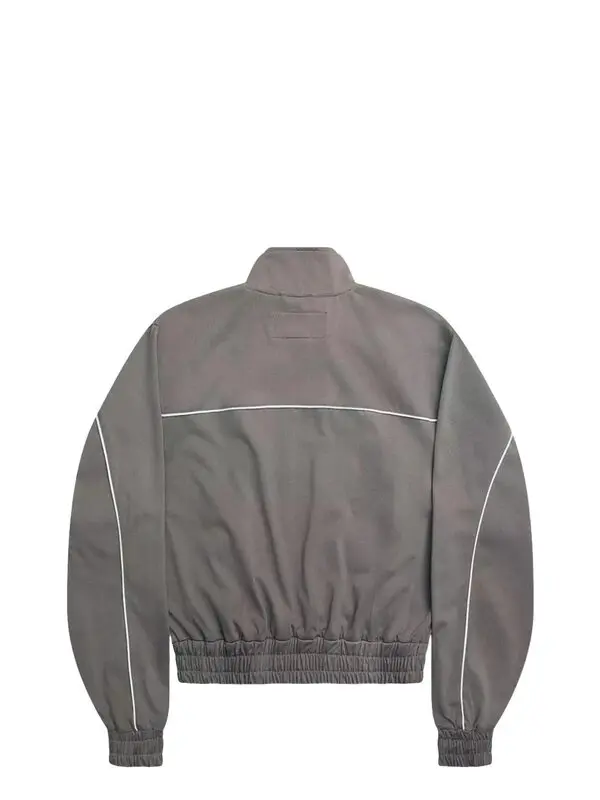 ALIS Piped Trim High Neck Zip-up Sweatshirt - Grey