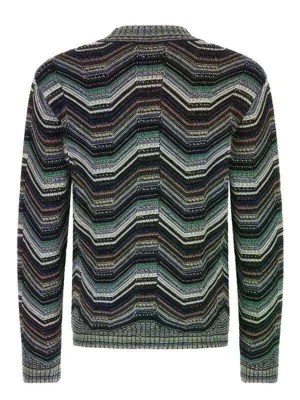 Missoni Zigzag-knit V-neck Cardigan - Green