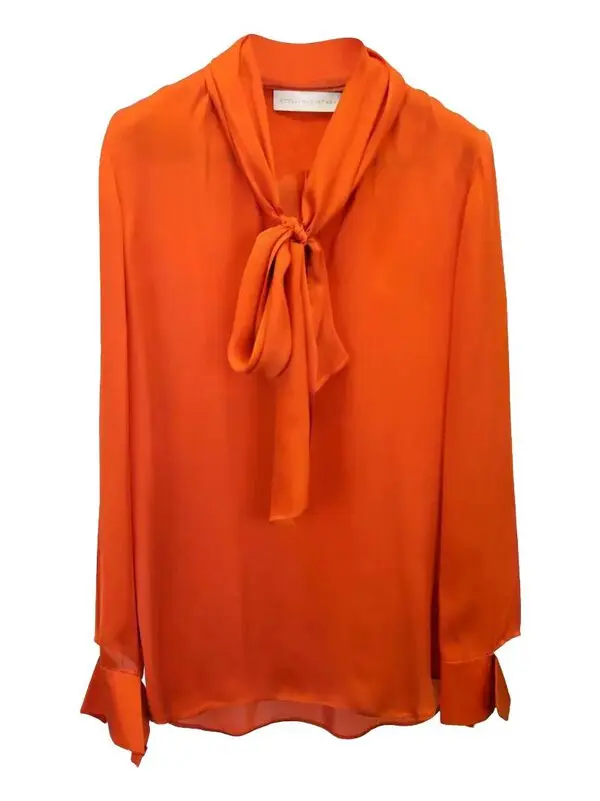 Stella McCartney Silk Pussy-bow Blouse - Orange