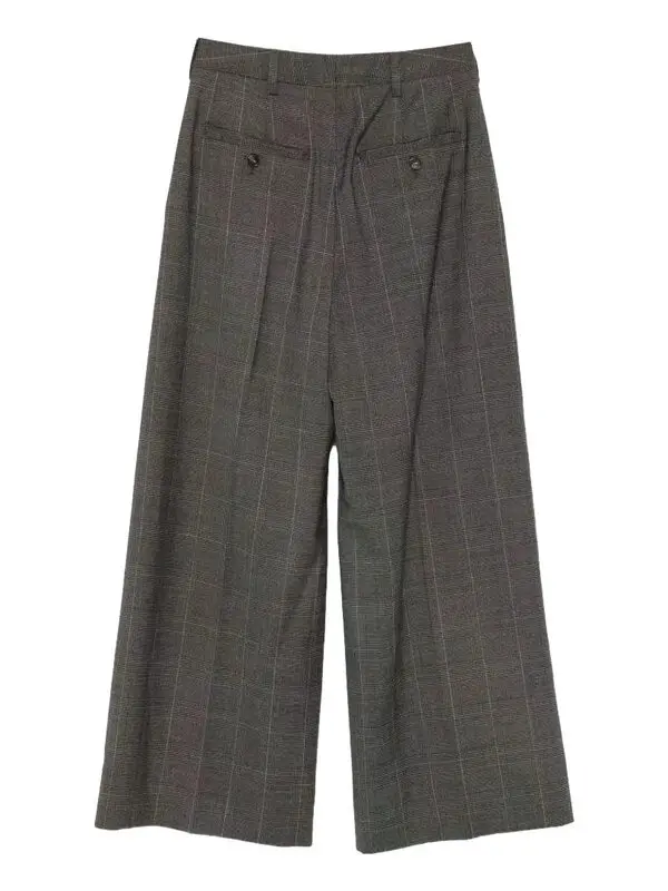 Simone Rocha Prince Of Wales Check Belted Wide Leg Trousers - Grey