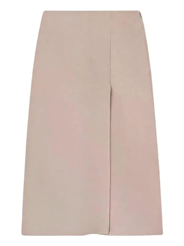 Fedeli Beige Slit Detailing Midi Skirt - Neutrals