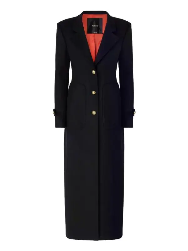 Pinko Long Wool-blend Coat - Blue