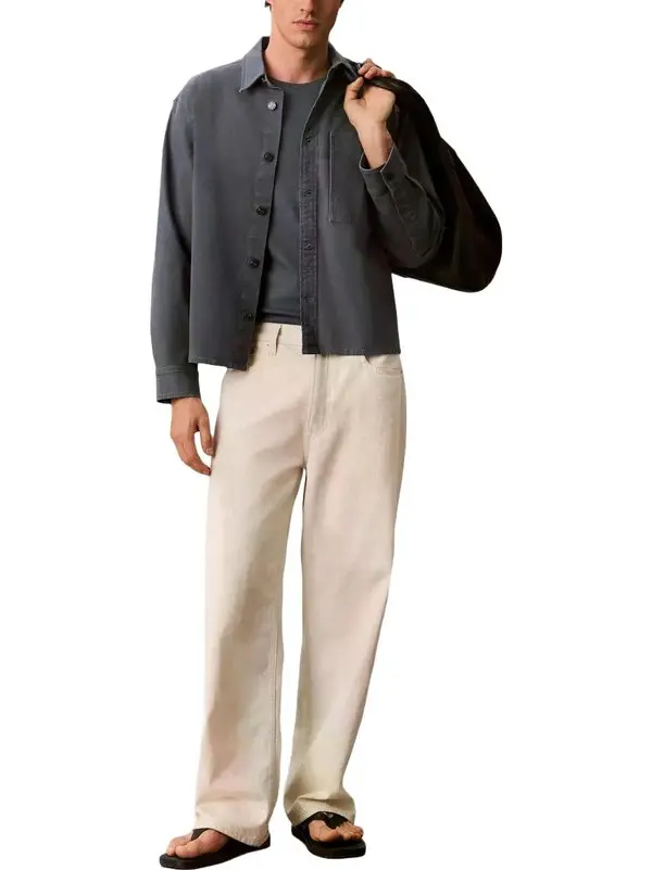 Calvin Klein Logo-patch Button-up Jacket - Blue