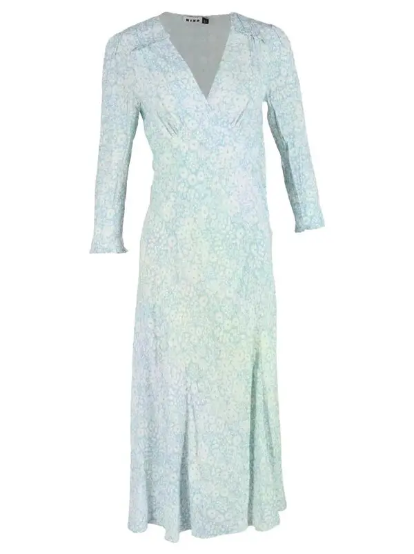 Rixo Clover Floral-print Midi Dress - Blue