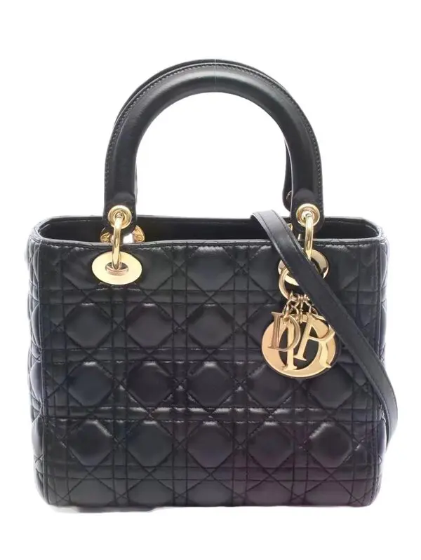 Dior Lady Cannage Tote Bag - Black