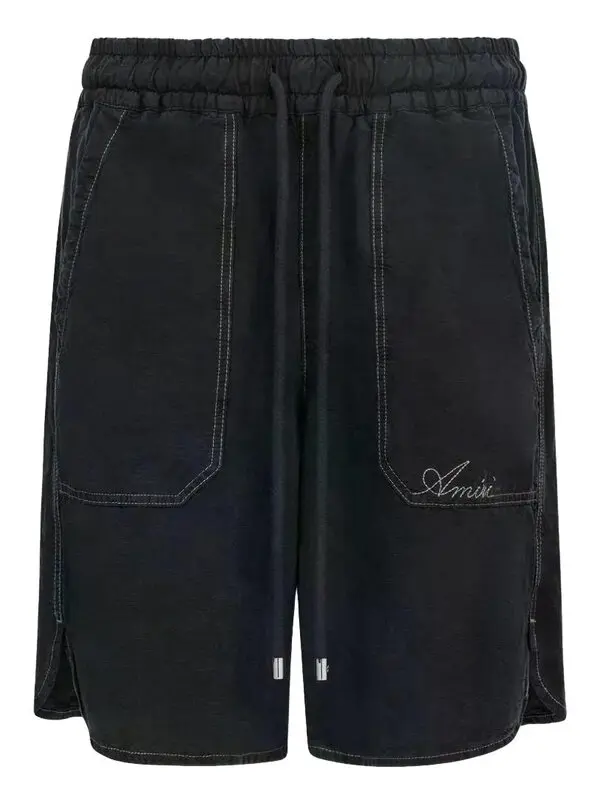 Amiri Script Logo Shorts - Black