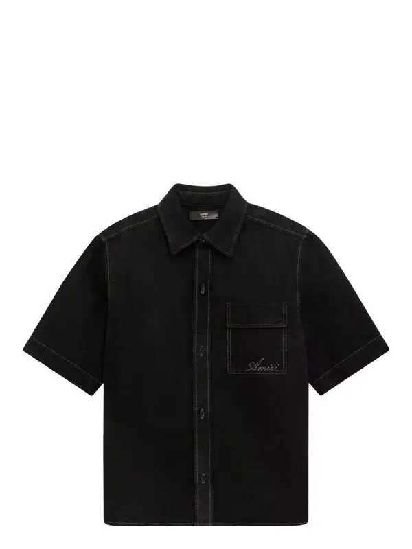 Amiri Script-pocket Os Shirt - Black