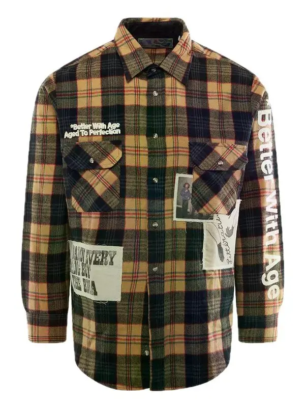 BETTER WITH AGE Patchwork-design Shirt - Neutrals