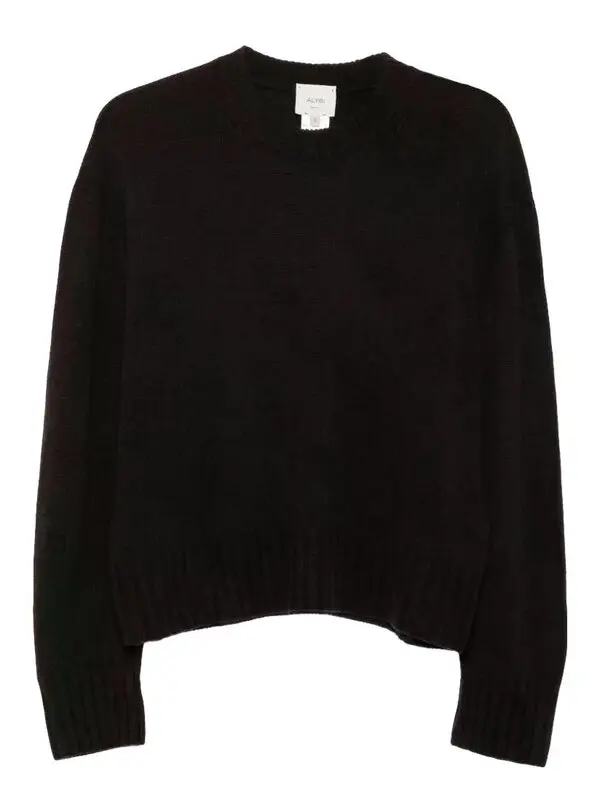 ALYSI Ribbed Trim Sweater - Brown