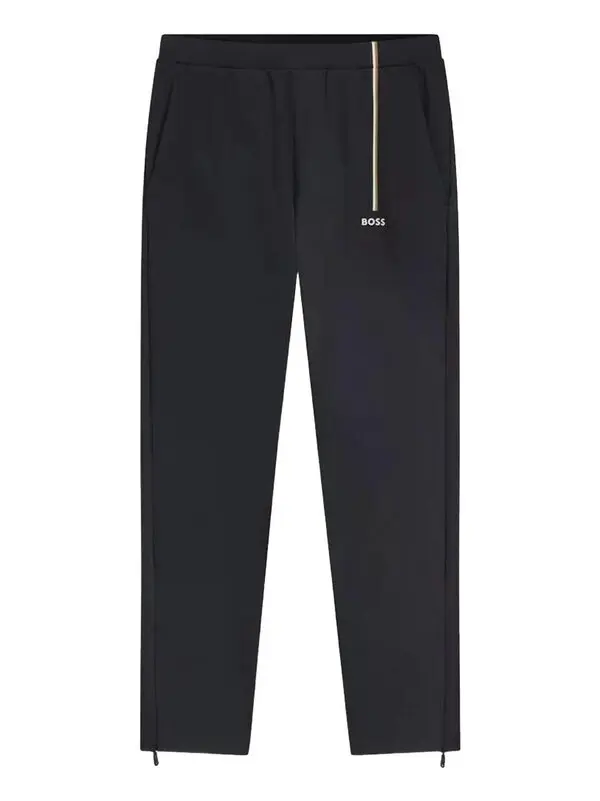 BOSS Logo-print Stripe-detail Track Pants - Black