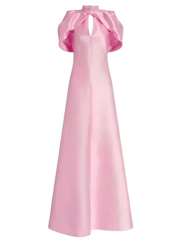Alberta Ferretti Maxi Dress With Draped Sleeves - Pink
