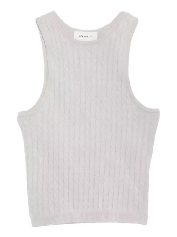 LISA YANG Iora Cable Knit Tank Top - Grey