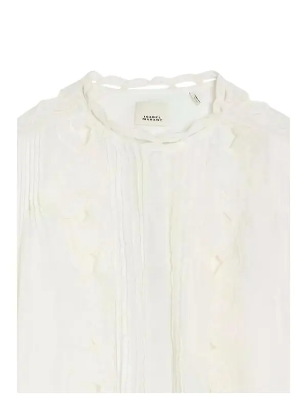 Isabel Marant Étoile Rubra Broderie Anglaise Pintuck Shirt - White