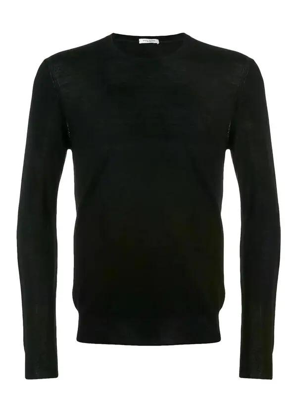 PAOLO PECORA Wool Crew Neck Pullover - Black