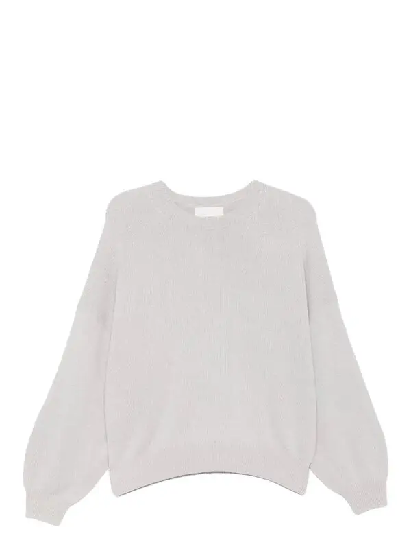 LISA YANG Veira" Crew Neck Long Puff Sleeve Sweater - Grey