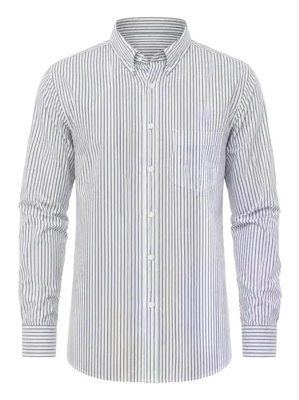 PAOLO PECORA Striped Button-down Shirt - White