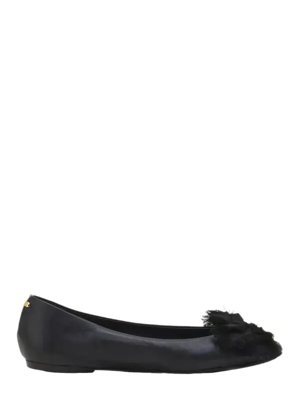 LANVIN Ballerina Flats With Grosgrain Bow Detailing - Black