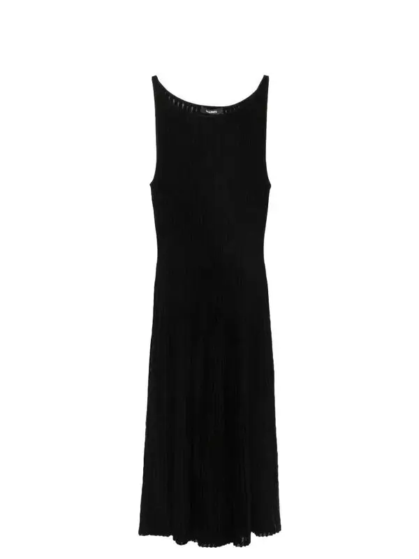ANTONINO VALENTI Ribbed-knit Sleeveless Midi Dress - Black