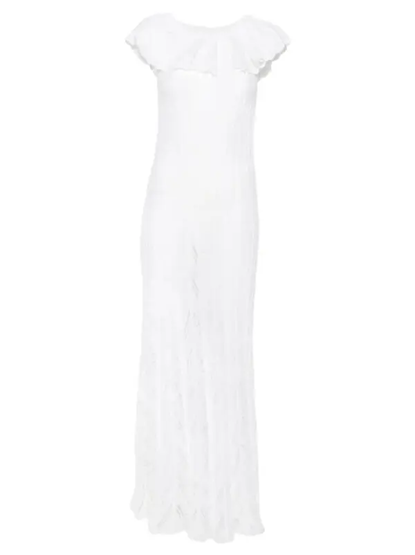 ANTONINO VALENTI Off-shoulder Ruffled Maxi Dress - White
