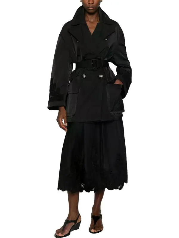 Ermanno Scervino Embroidered Pleated Midi Skirt - Black